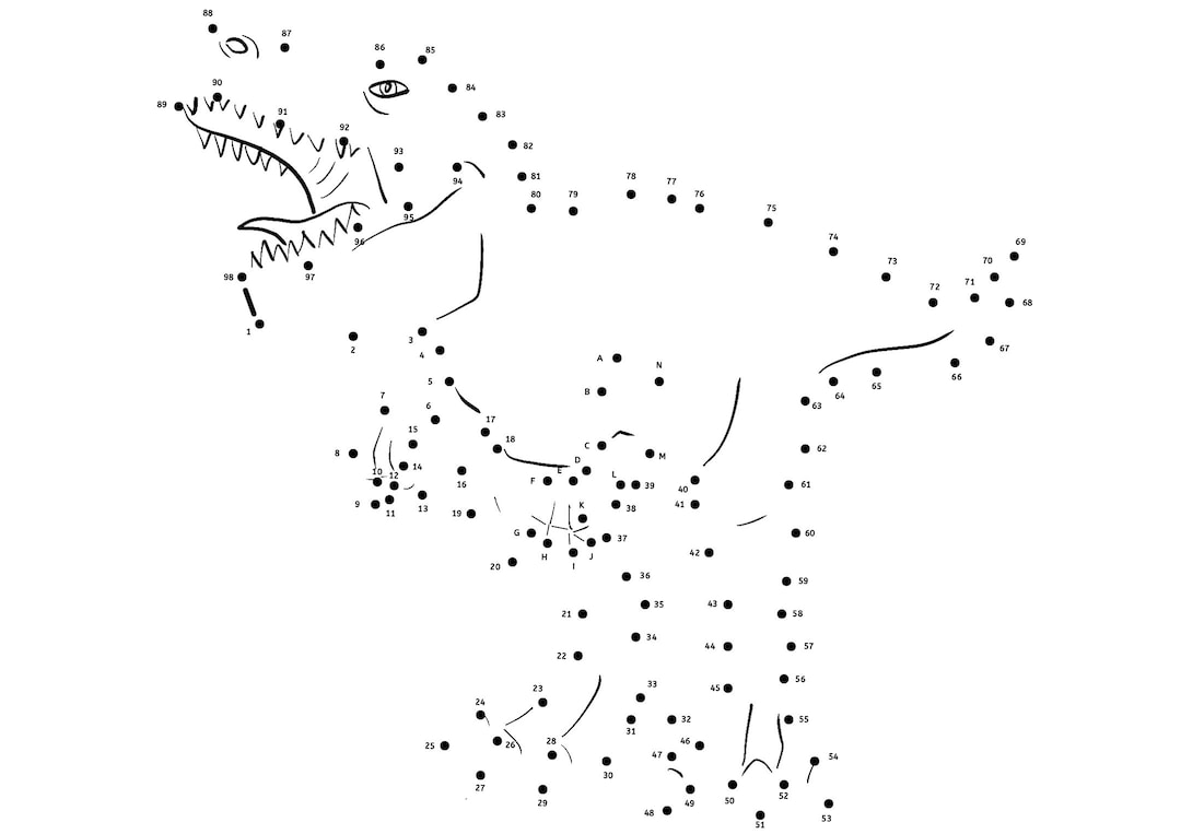 Connect the Dots Dinosaurs , Color and Connect, Connect Dots Dino ...
