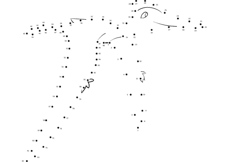 Connect the Dots Dinosaurs , Color and Connect, Connect Dots Dino ...