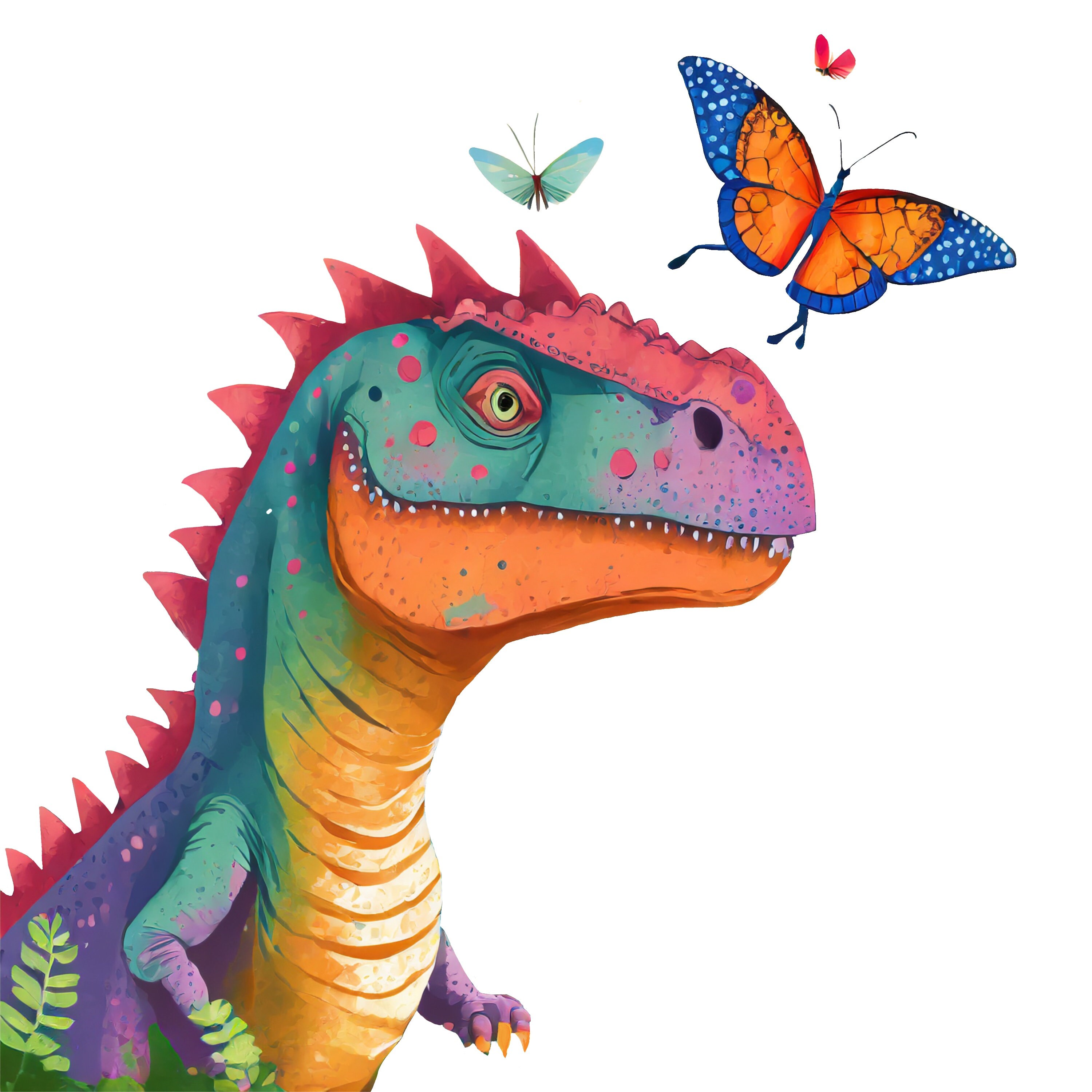 Dino Staring at Butterflies, Butterfly, Dino, Dinosaurs, DIY, SVG, PNG ...