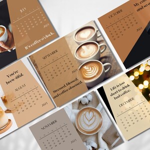 2023 Coffee Themed 12 Month Calendar, 11"x8.5" A4 PDF, Printable ...