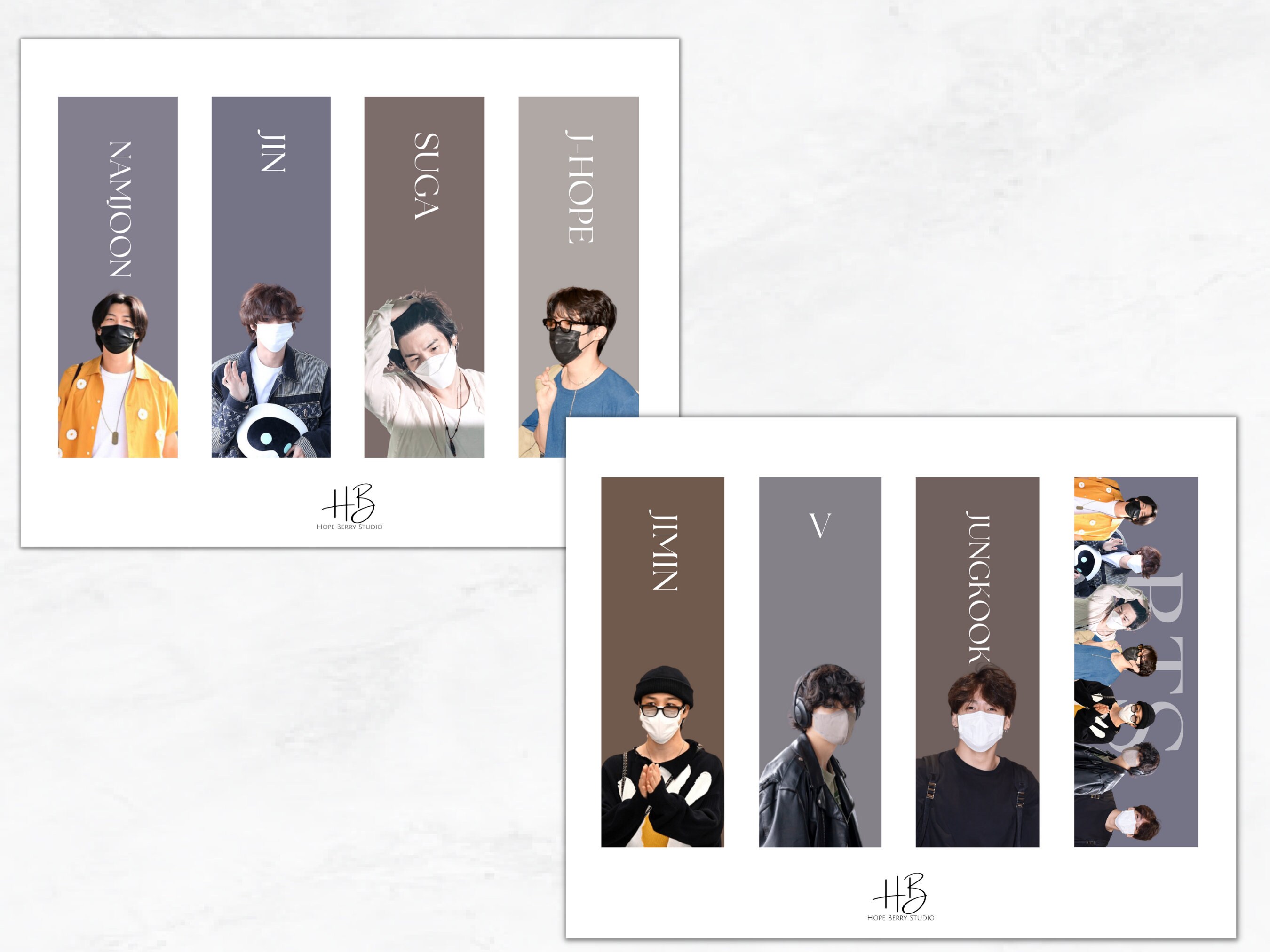 BTS Airport Fashion Printable Bookmarks, Digital Download PDF - Etsy