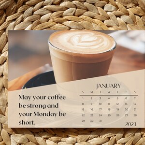 2023 Coffee Themed 12 Month Calendar, 11"x8.5" A4 PDF, Printable ...