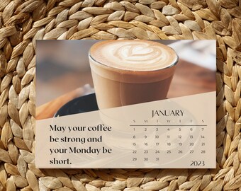 Coffee Themed Calendar - Etsy