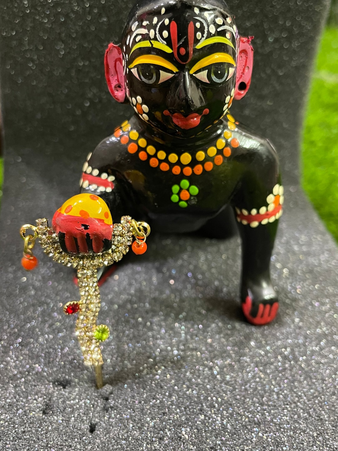 Stone Embellished Krishna Lakuti / Laddu Gopal / Kanha Deity Idol ...