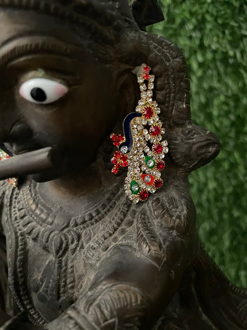 Stone Embellished Earrings for Deities / Jewellery for Size 13- 18 ...