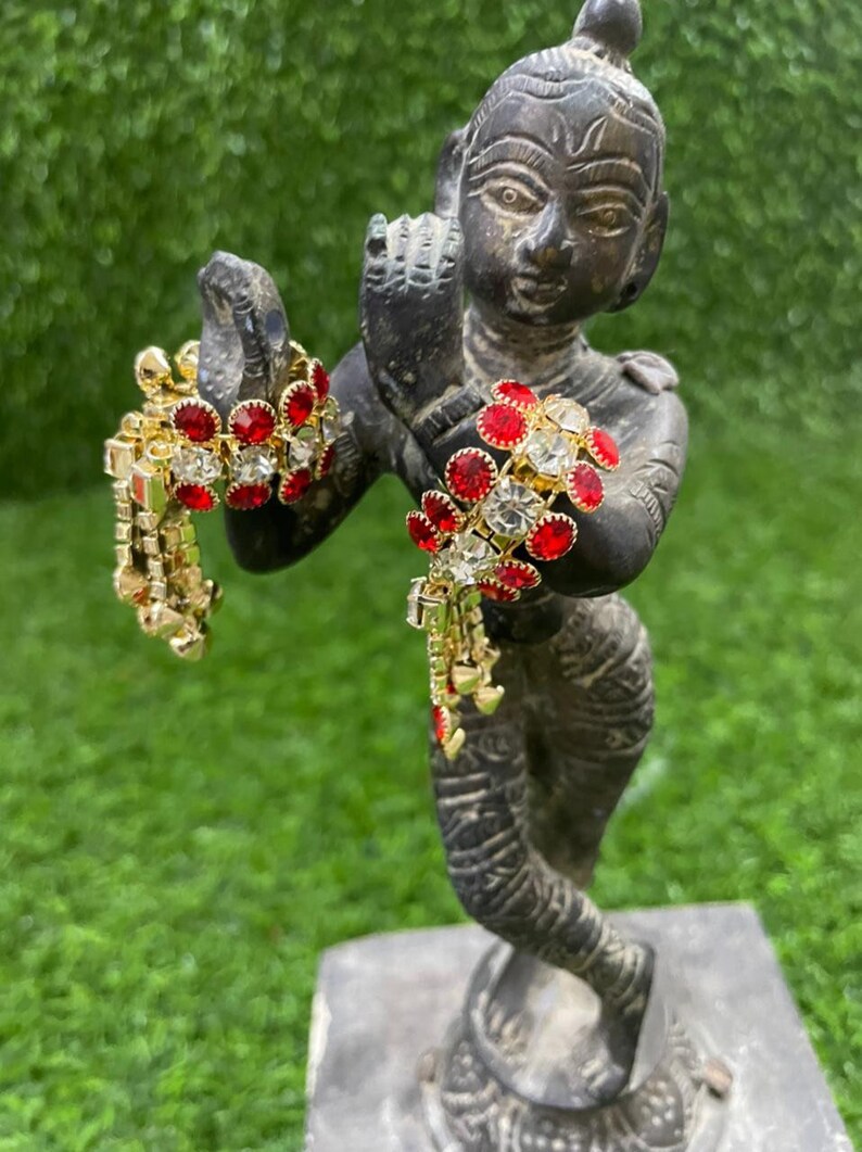 Stone Embellished Radha Krishna Bangles / Laddu Gopal Kangan ...
