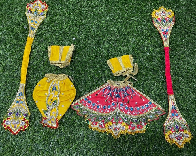 Devi Maa Chunri Small Size Heavy Embroidery With Golden Zari Work/durga ...