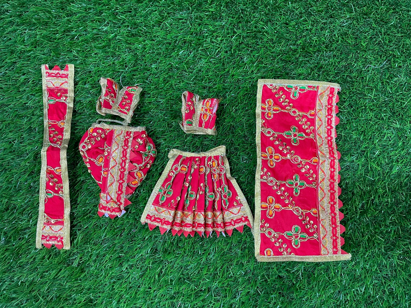 Beautiful Radha Krishna Dress in Beautiful Colour / Embroidered Fabric ...