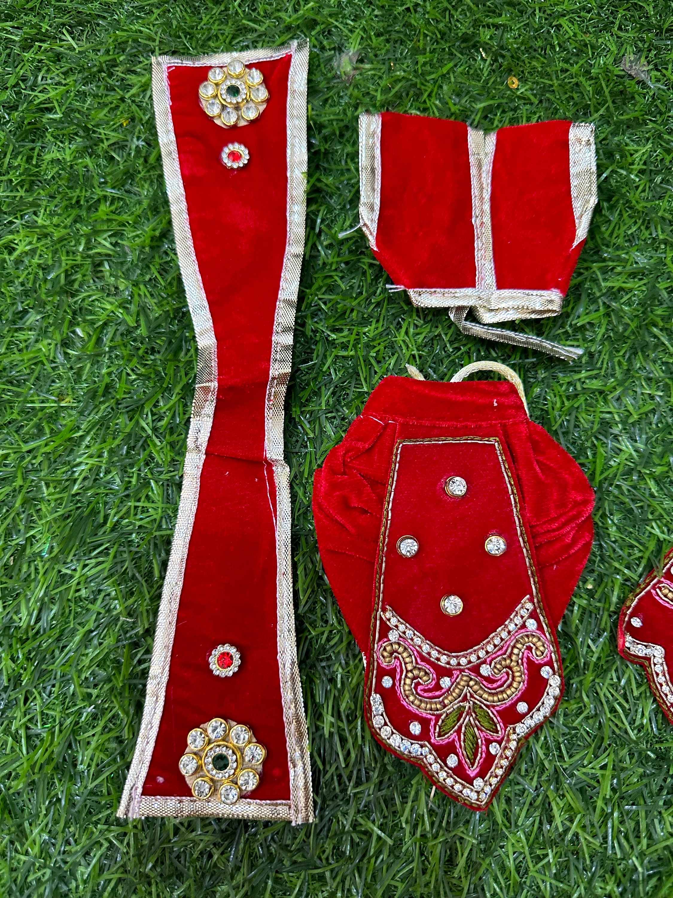 Amazing Radha Krishna Red Dress / Available in Size 4 Inches Lehenga ...