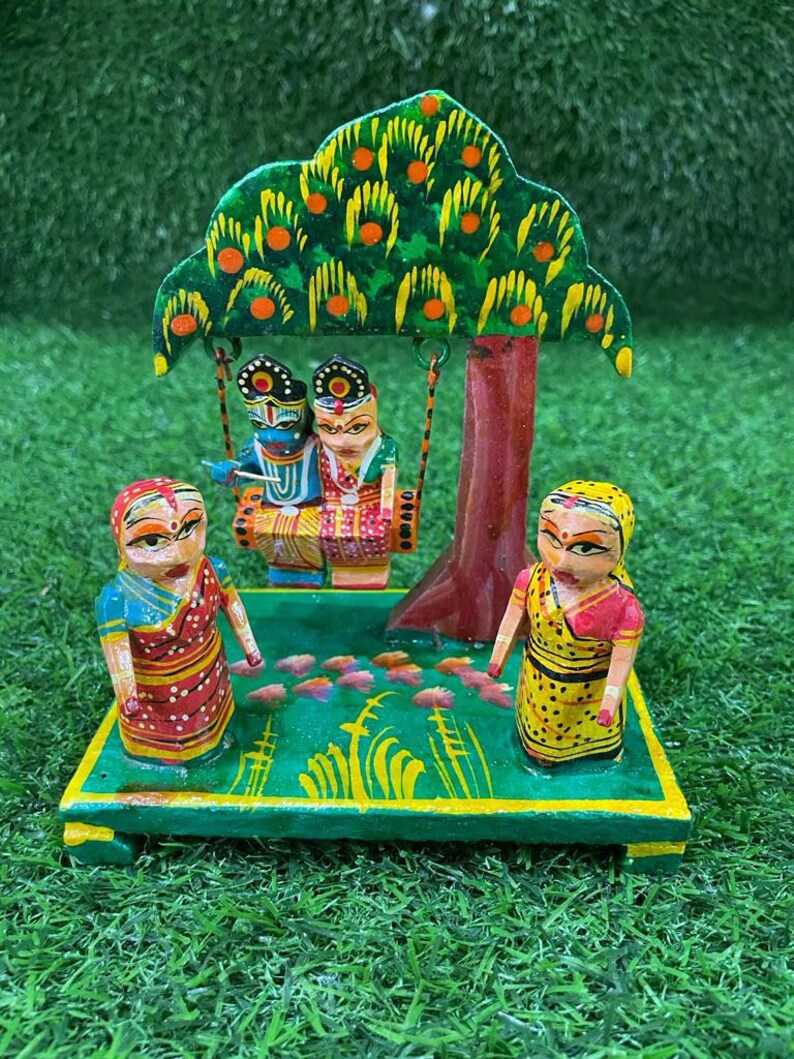 Wooden Jhanki of Radha Krishna / Home Decor / Temple Decor / - Etsy