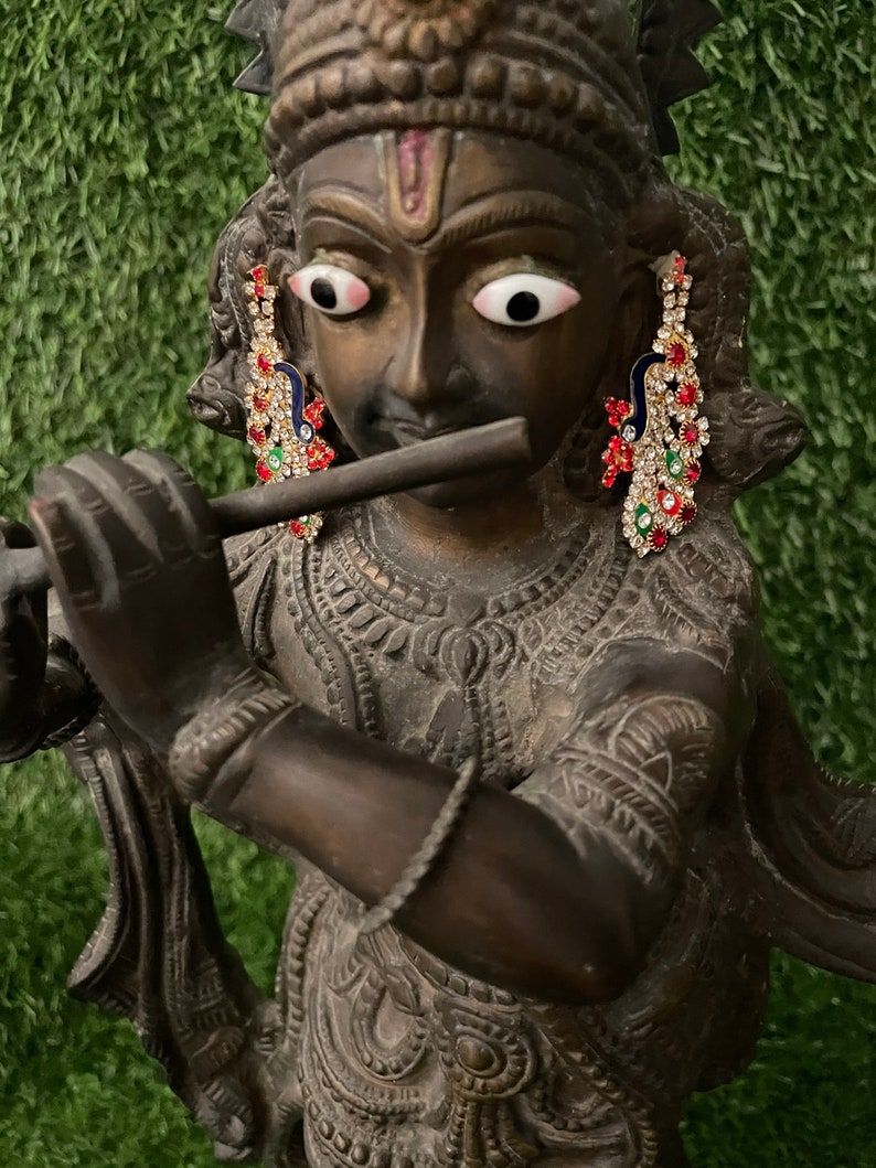 Stone Embellished Earrings for Deities / Jewellery for Size 13- 18 ...