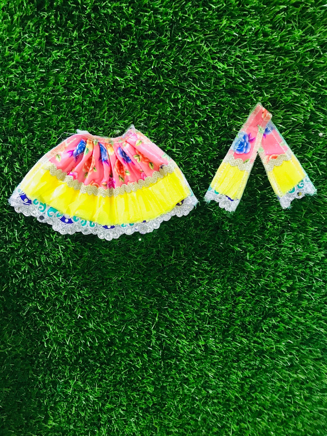 Amazing Ganesh Ji Radha Rani and Mata Rani Lehenga Patka / - Etsy