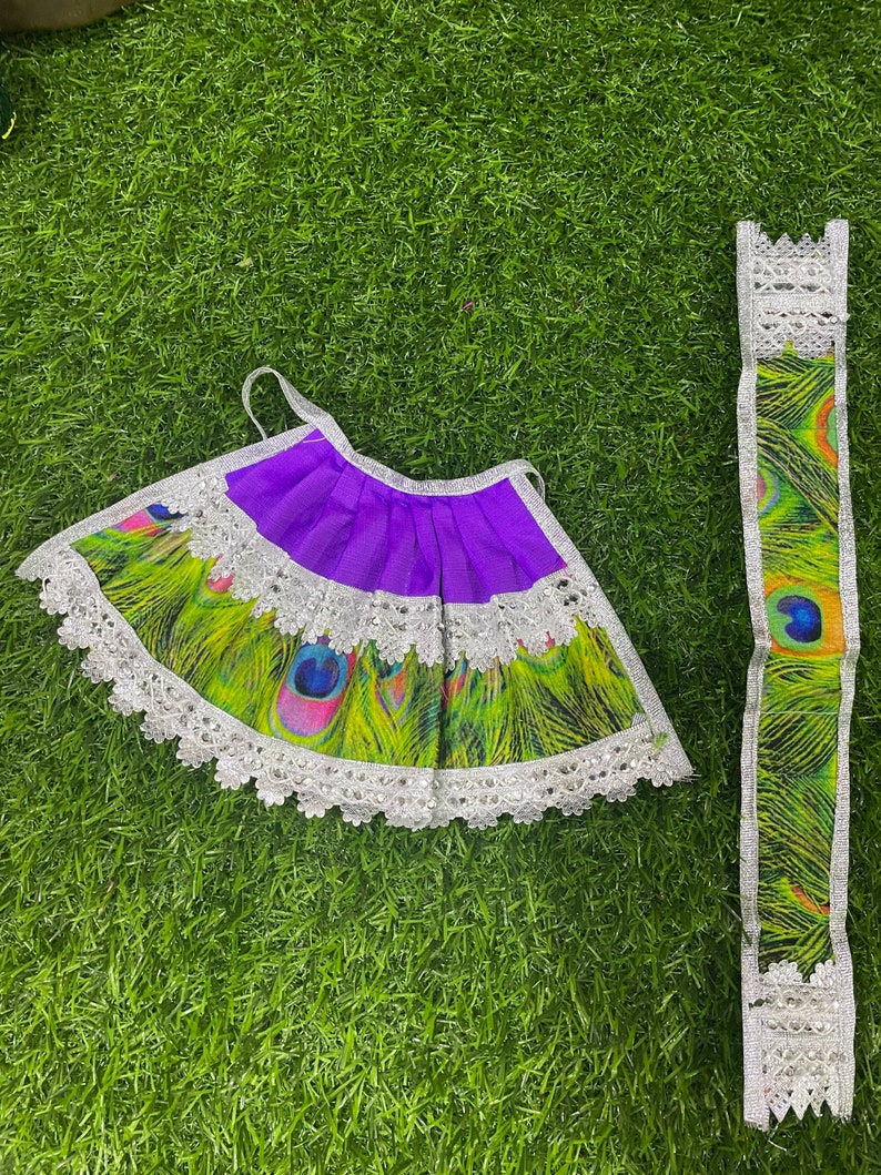 Amazing Ganesh Ji Radha Rani and Mata Rani Lehenga Patka / - Etsy