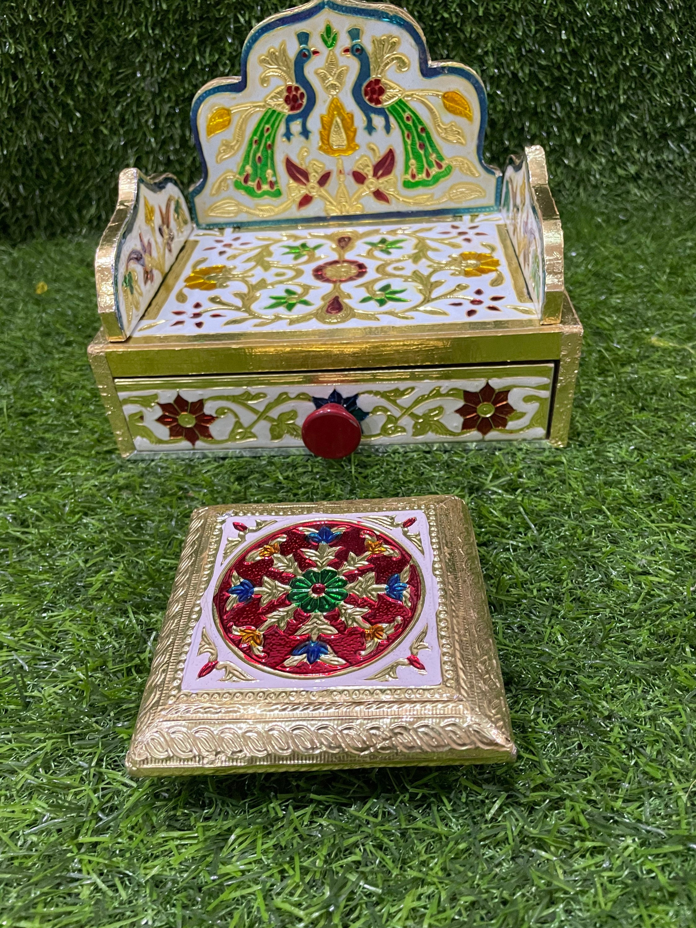 Laddu Gopal Singahasan With Minakari Work / Home Decor / Throne Sofa ...