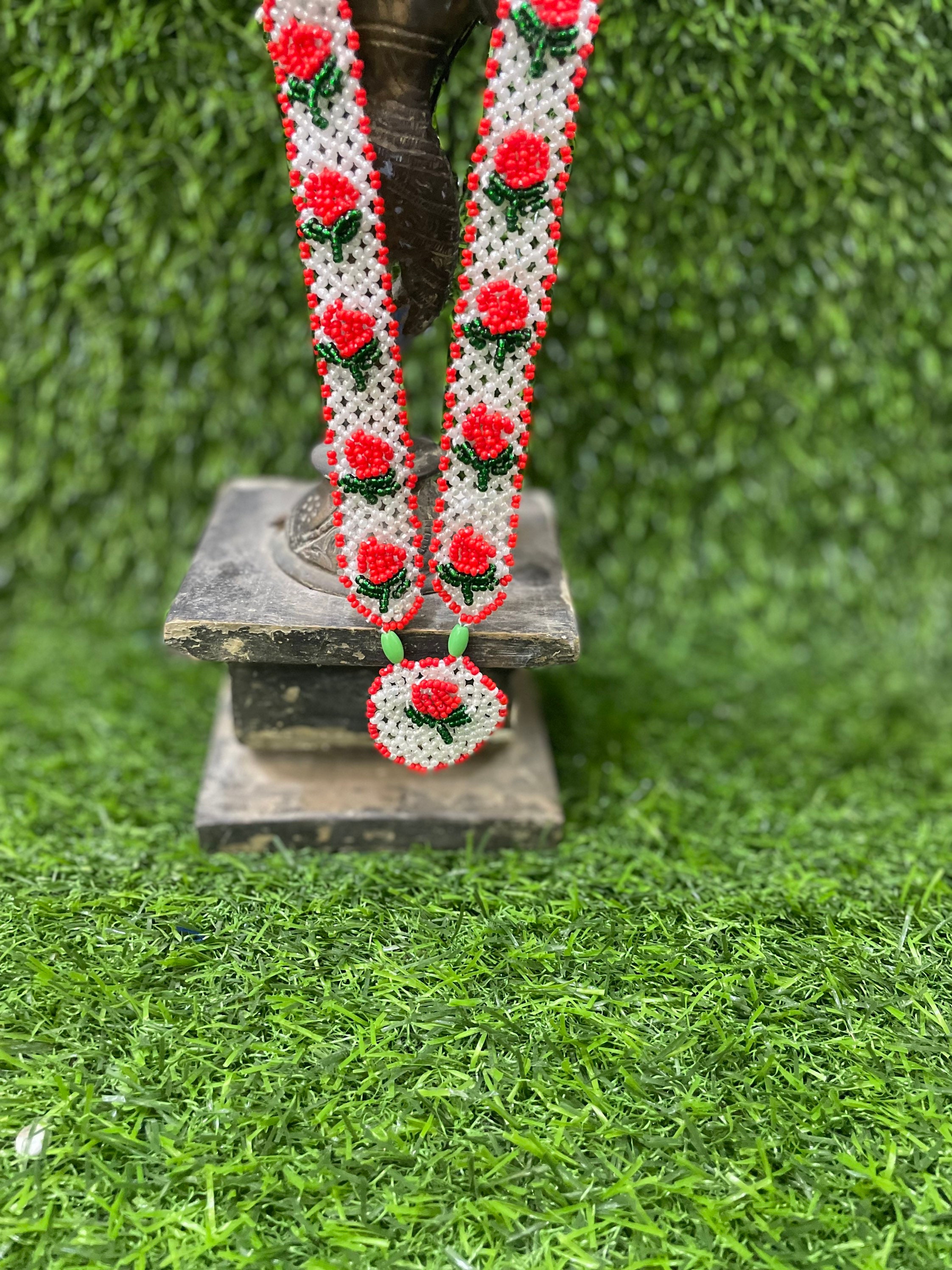 Elegant Radha Krishna Necklace Made of Poth Crystal / Laddu - Etsy