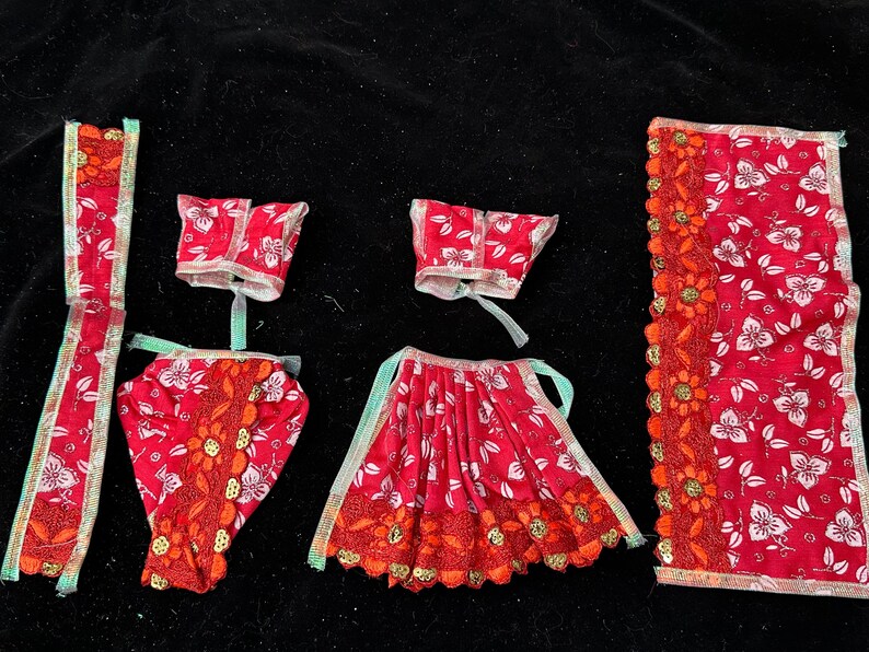Radha Krishna Dress / Lace Border on Printed Cotton Fabric / Available ...