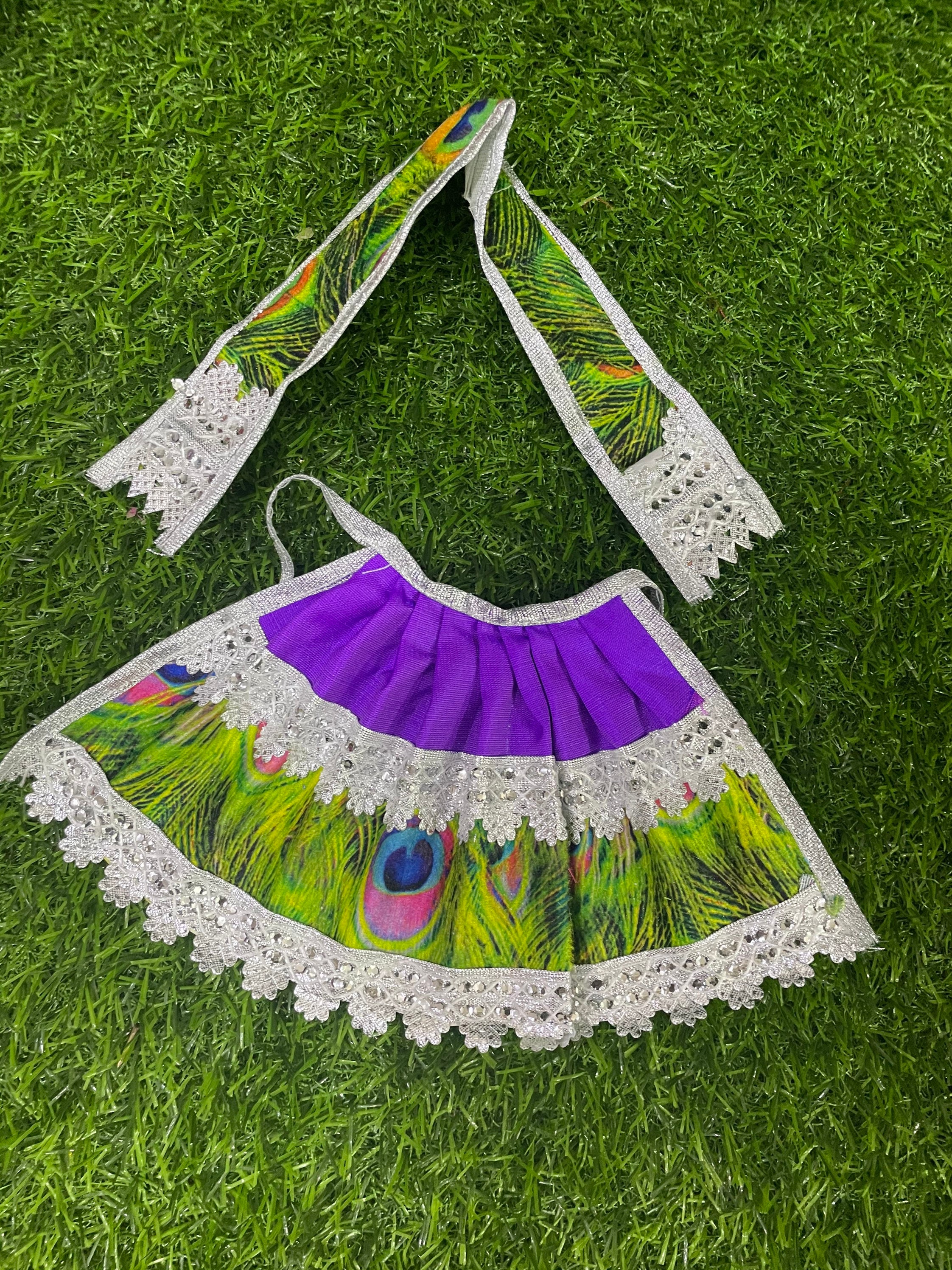 Amazing Ganesh Ji Radha Rani and Mata Rani Lehenga Patka / - Etsy