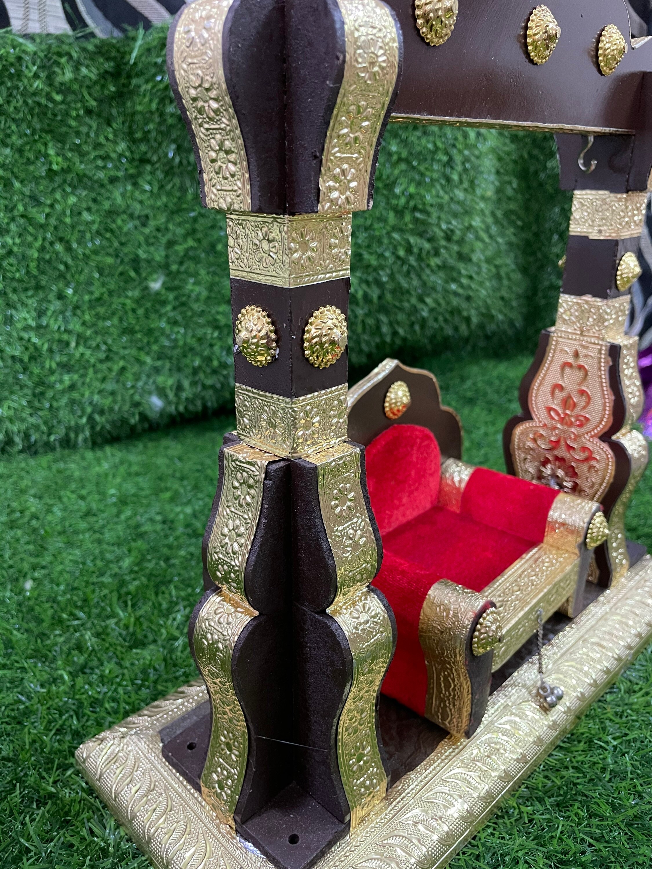 Laddu Gopal Jhula Velvet Work Doli / Home Temple Decor / Swing ...