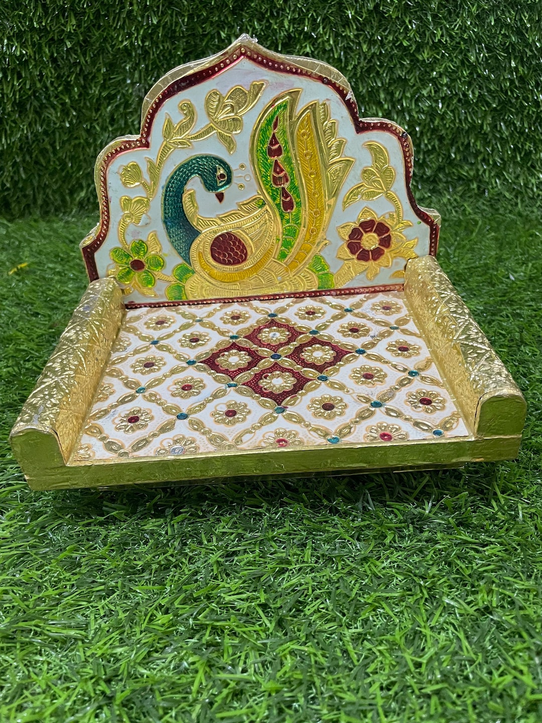Laddu Gopal Singahasan With Minakari Work / Home Decor / Temple Decor ...
