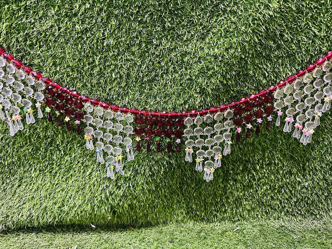 Very Beautiful Toran With Red and Transparent Crystals / Home Decor ...