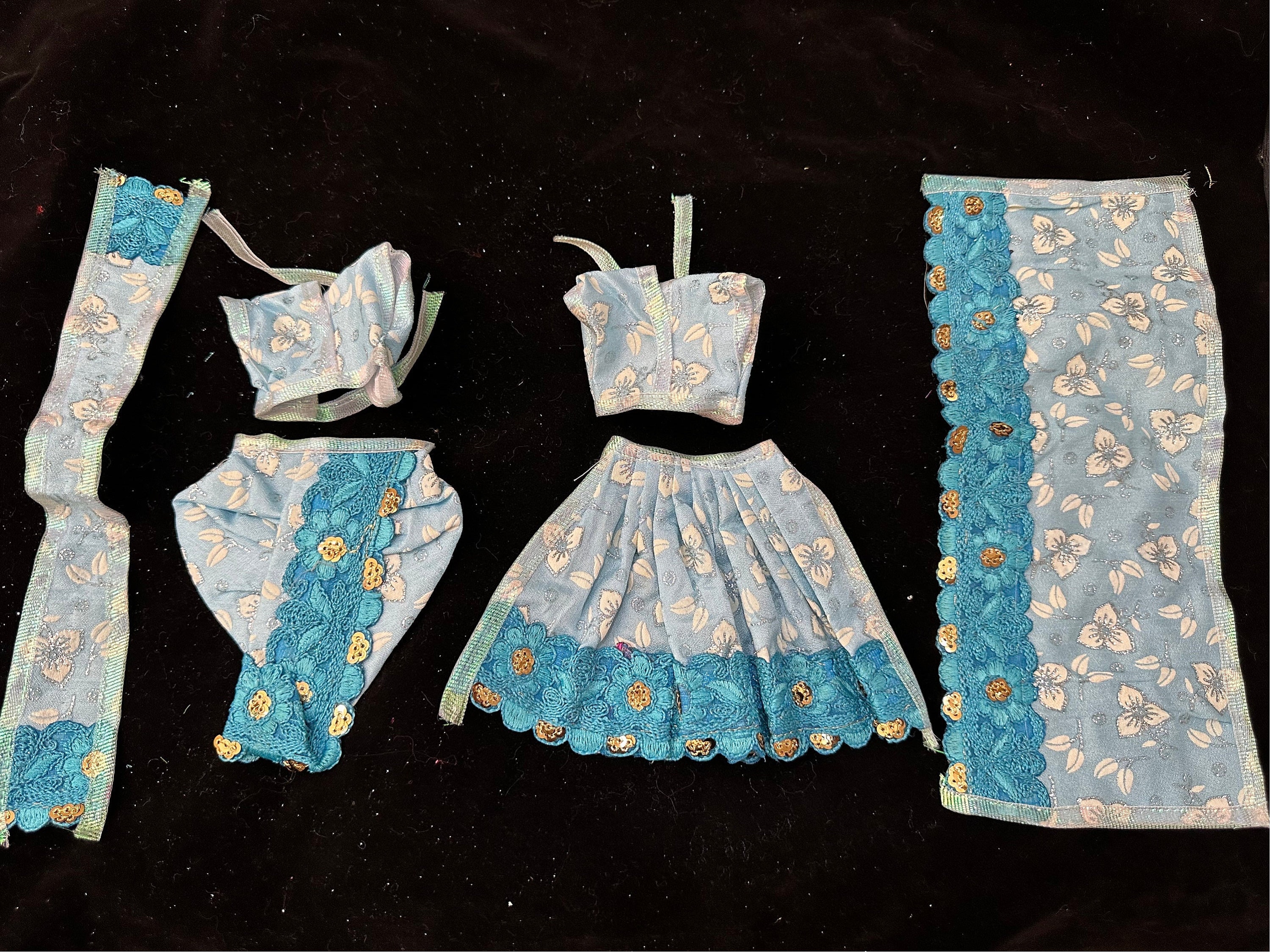 Radha Krishna Dress / Lace Border on Printed Cotton Fabric / Available ...