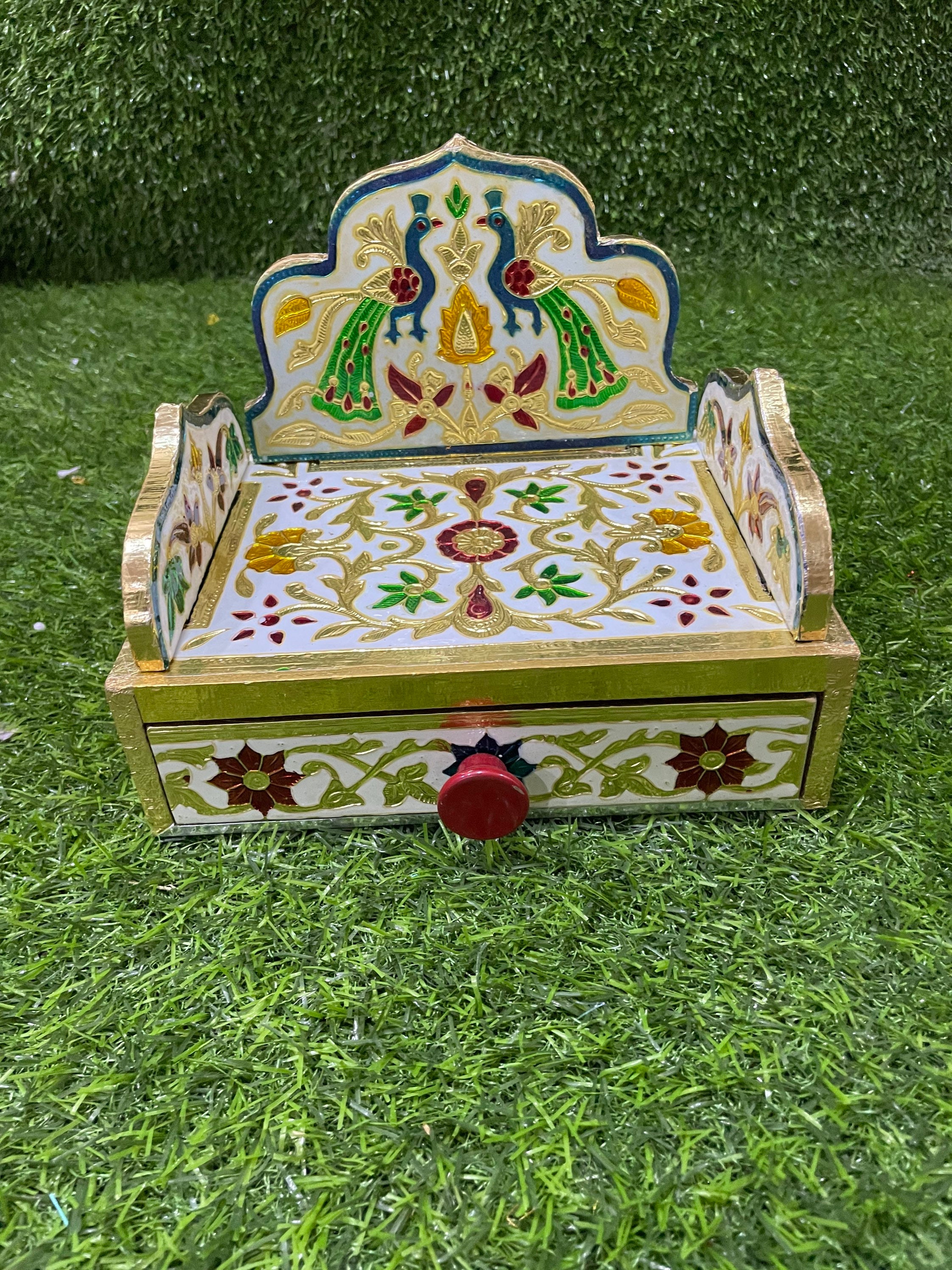 Laddu Gopal Singahasan With Minakari Work / Home Decor / Throne Sofa ...