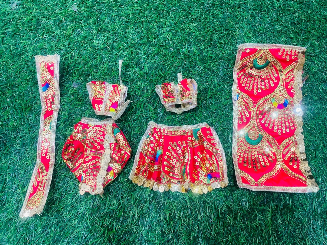 Amazing Radha Krishna Red Dress / Available in Size 2 , 3 , 4 Inches ...