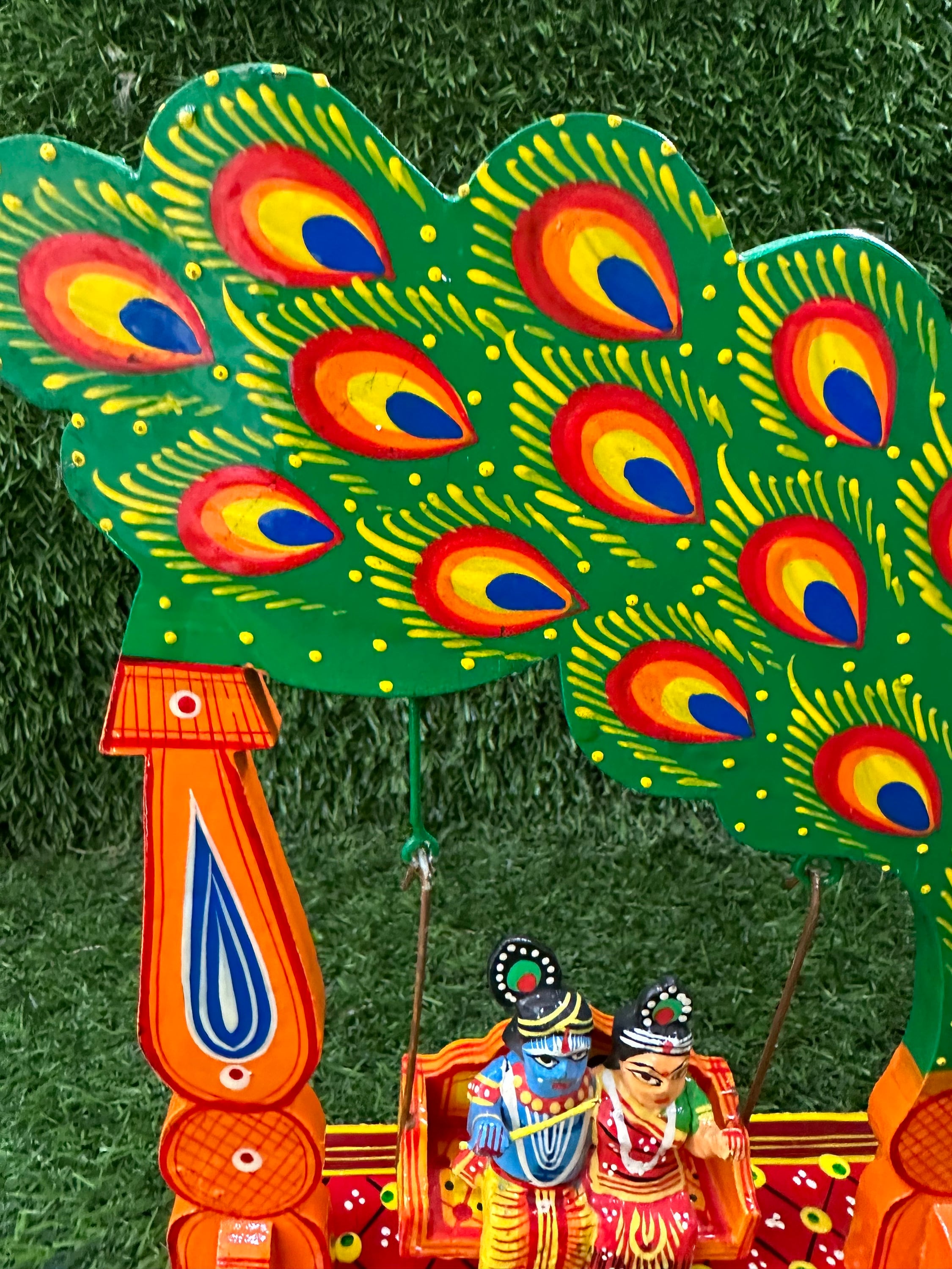 Wooden Jhanki of Radha Krishna Jhula / Home Decor / Temple Decor ...