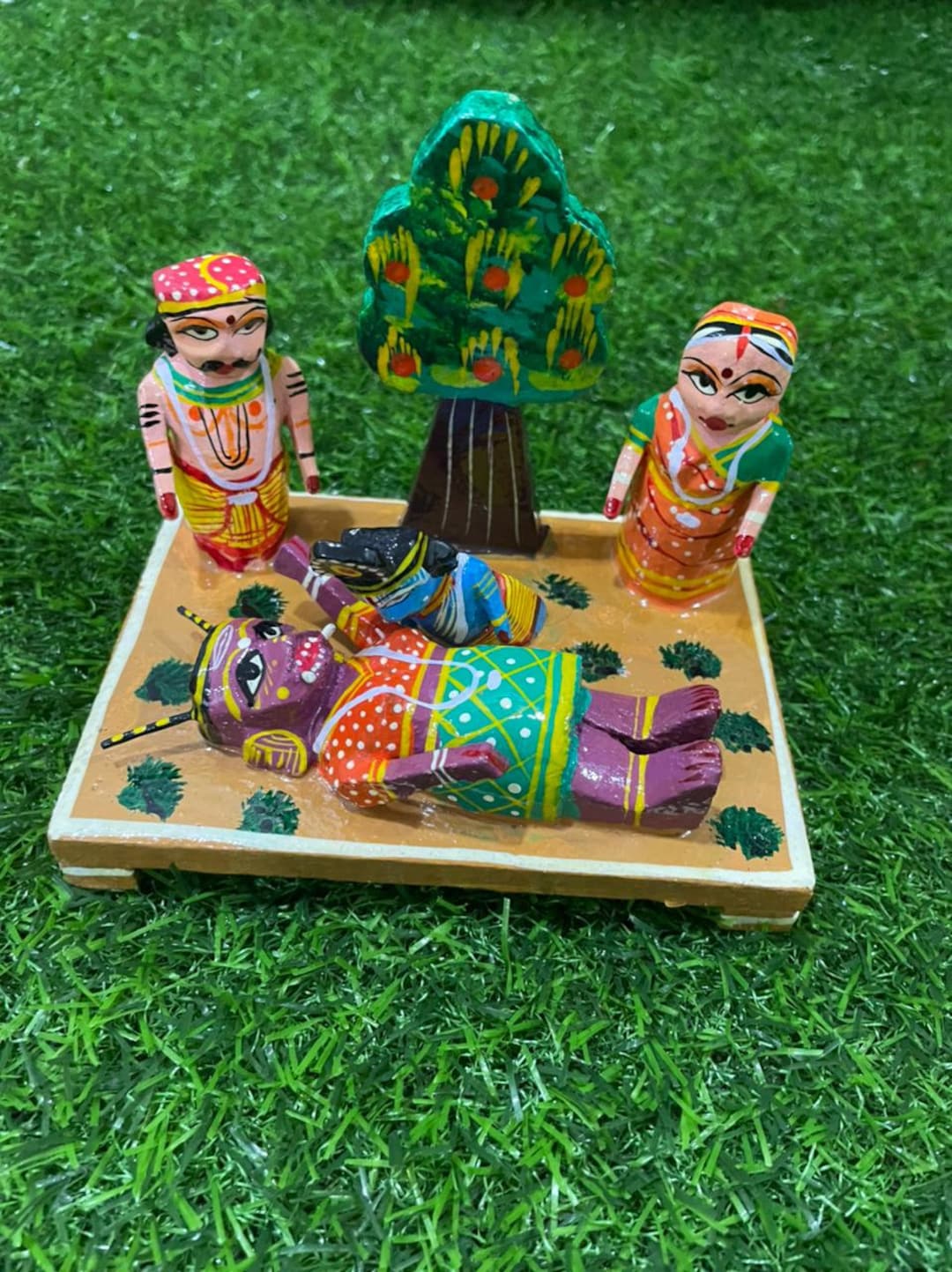 Wooden Jhanki of Krishna Leela / Home Decor / Temple Decor / Pootna ...