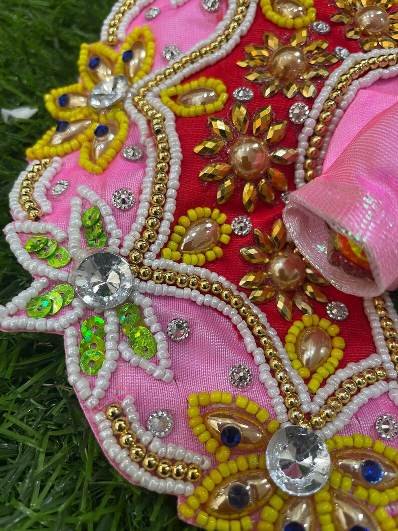 Designer Pink and Yellow Krishna Dress / Available for Size 0 , 1 , 2 ...