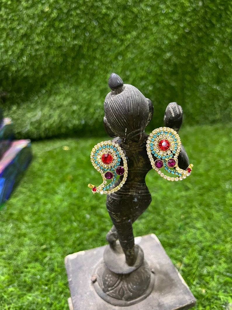 Stone Embellished Earrings for Deities / Jewellery for Size 13- 18 ...