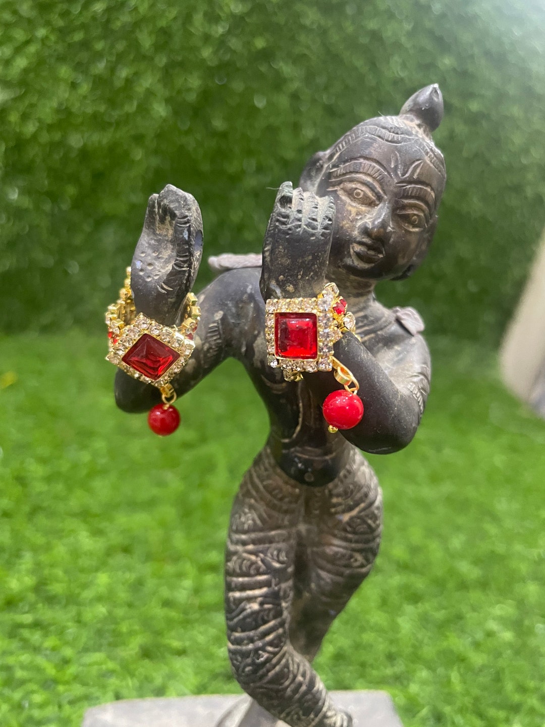 Stone Embellished Radha Krishna Bangles / Size 3,4,5 Laddu Gopal Kangan ...