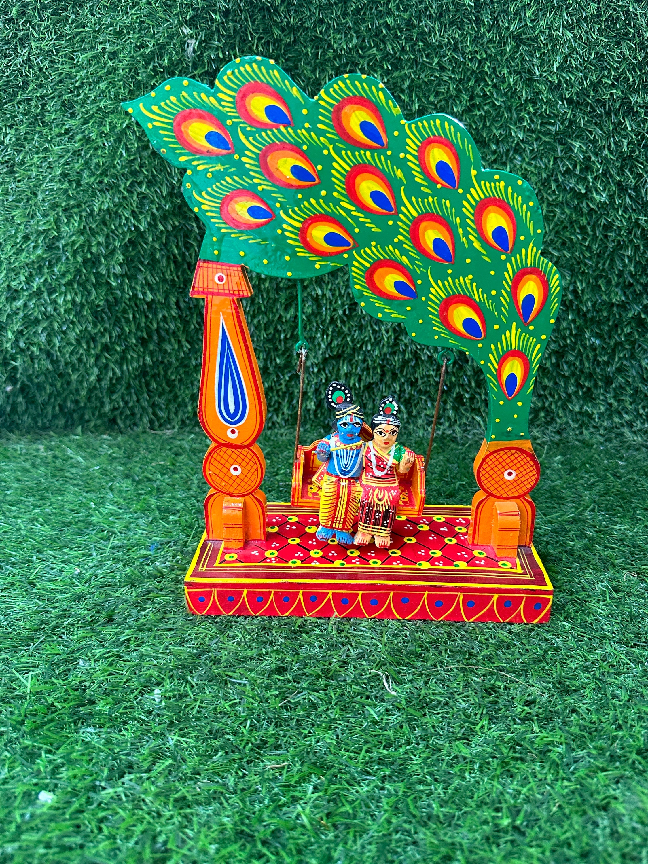 Wooden Jhanki of Radha Krishna Jhula / Home Decor / Temple Decor ...