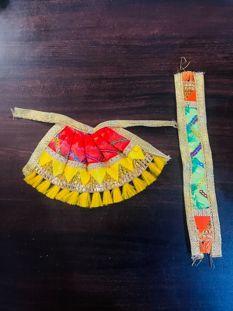 Amazing Ganesh Ji Radha Rani and Mata Rani Lehenga Patka / - Etsy