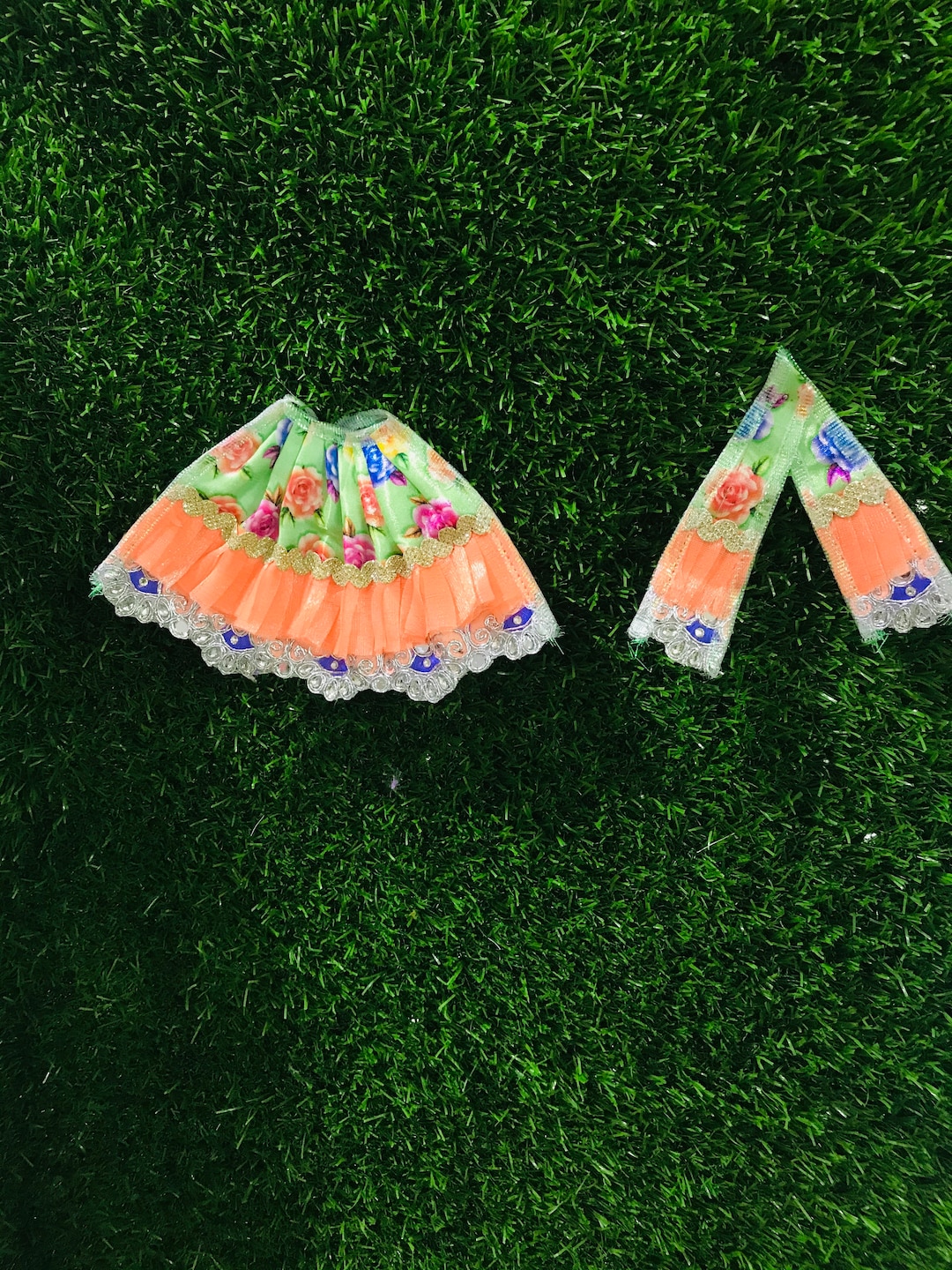 Amazing Ganesh Ji , Radha Rani and Mata Rani Lehenga Patka / Available ...