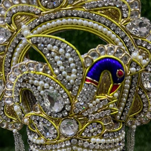 Krishna Mukut / Gopal Ji Stone Crown / Jewellery for HEAD Circumference ...