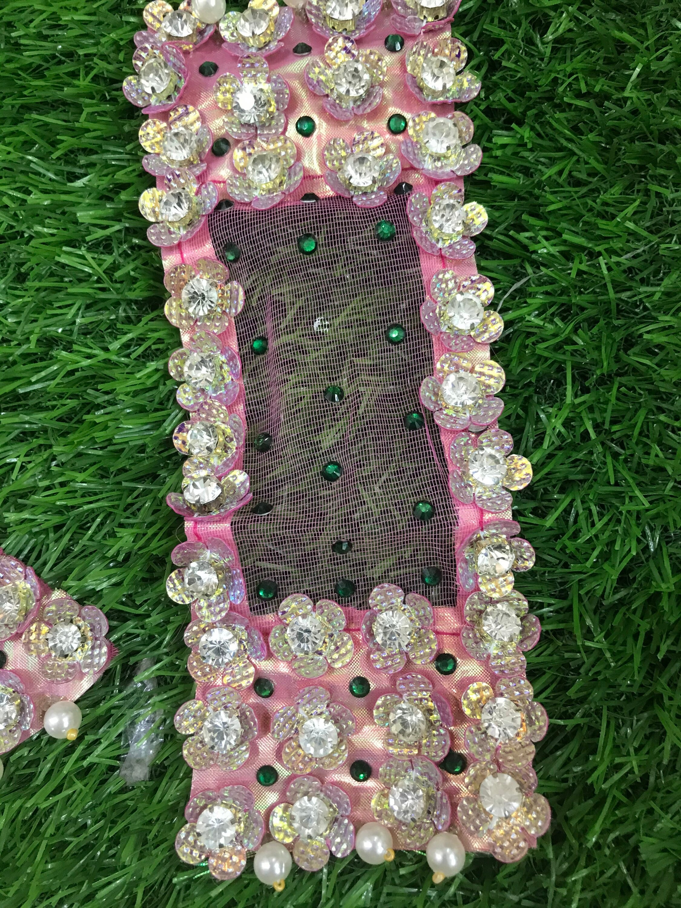 Designer Radha Krishna Dress in Pink and Blue Colour / Embellishment ...