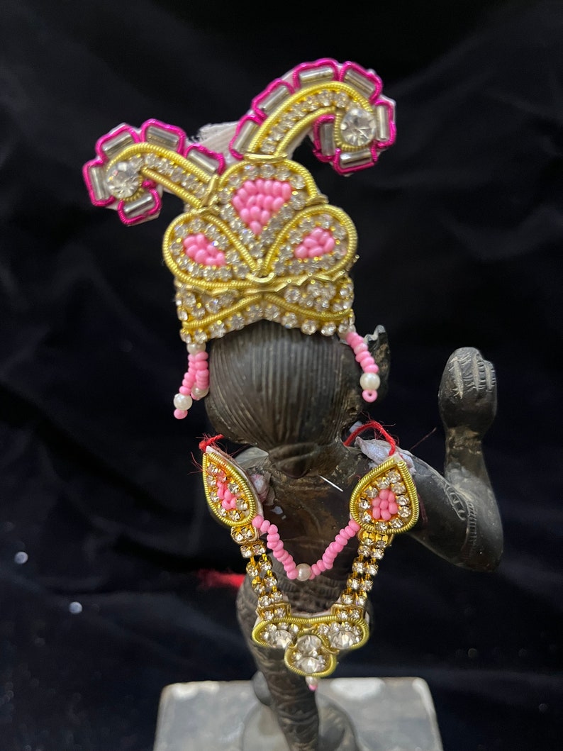Krishna Mukut and Mala / Gopal Ji Stone Crown / Jewellery for - Etsy