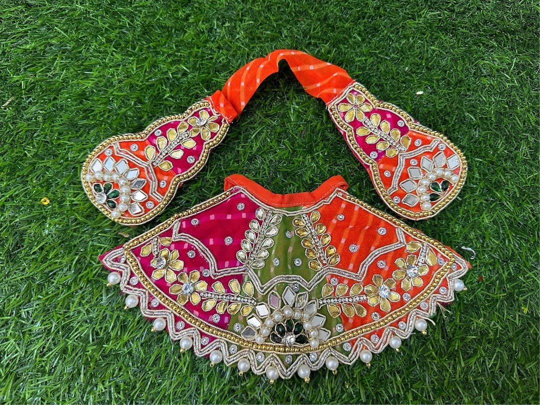 Amazing Ganesh Ji , Radha Rani and Mata Rani Lehenga Patka / Available ...