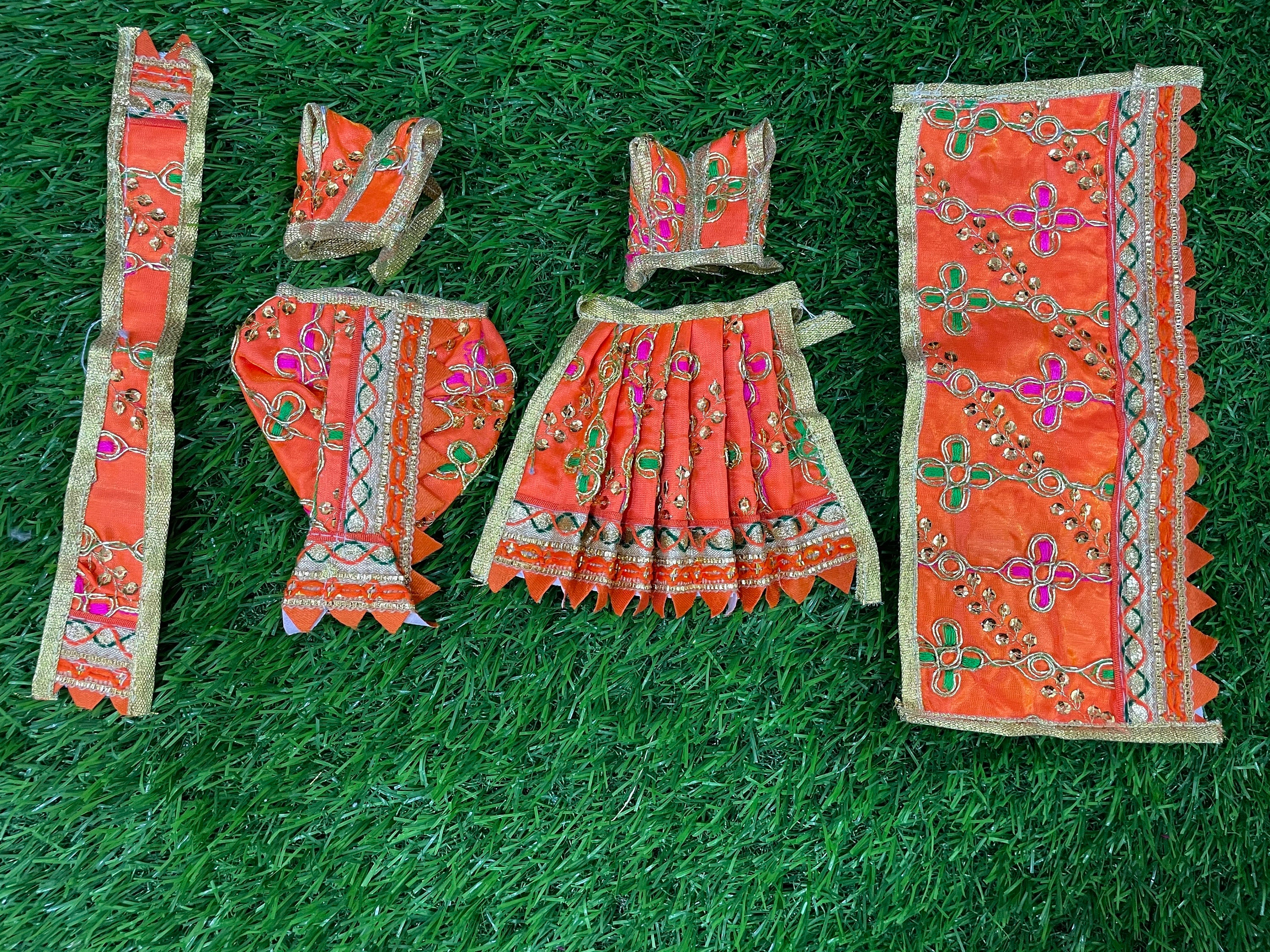 Beautiful Radha Krishna Dress in Beautiful Colour / Embroidered Fabric ...