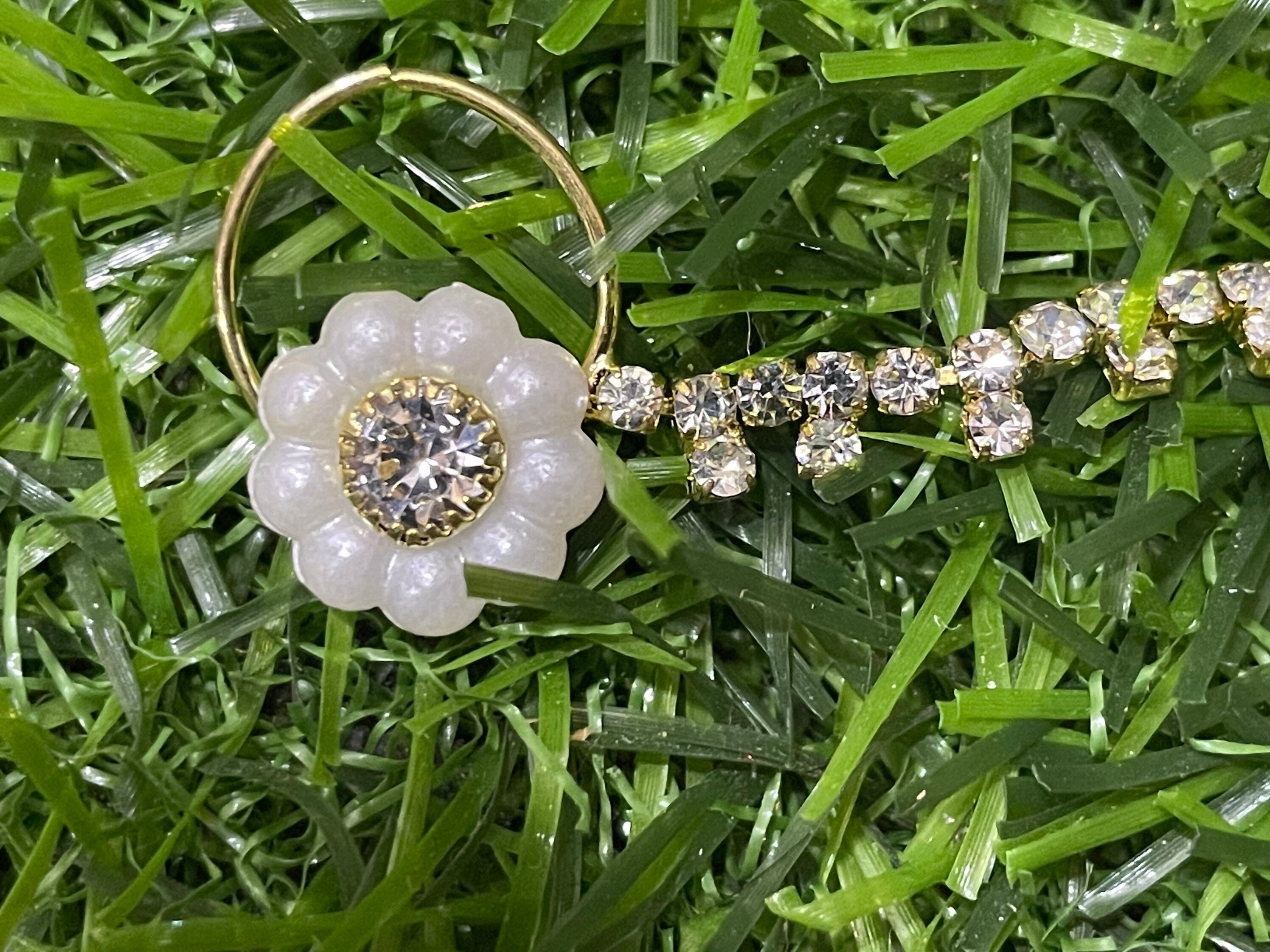 Stone Embellished Colorful Nose Ring / Radha Ji Nose Ring in - Etsy