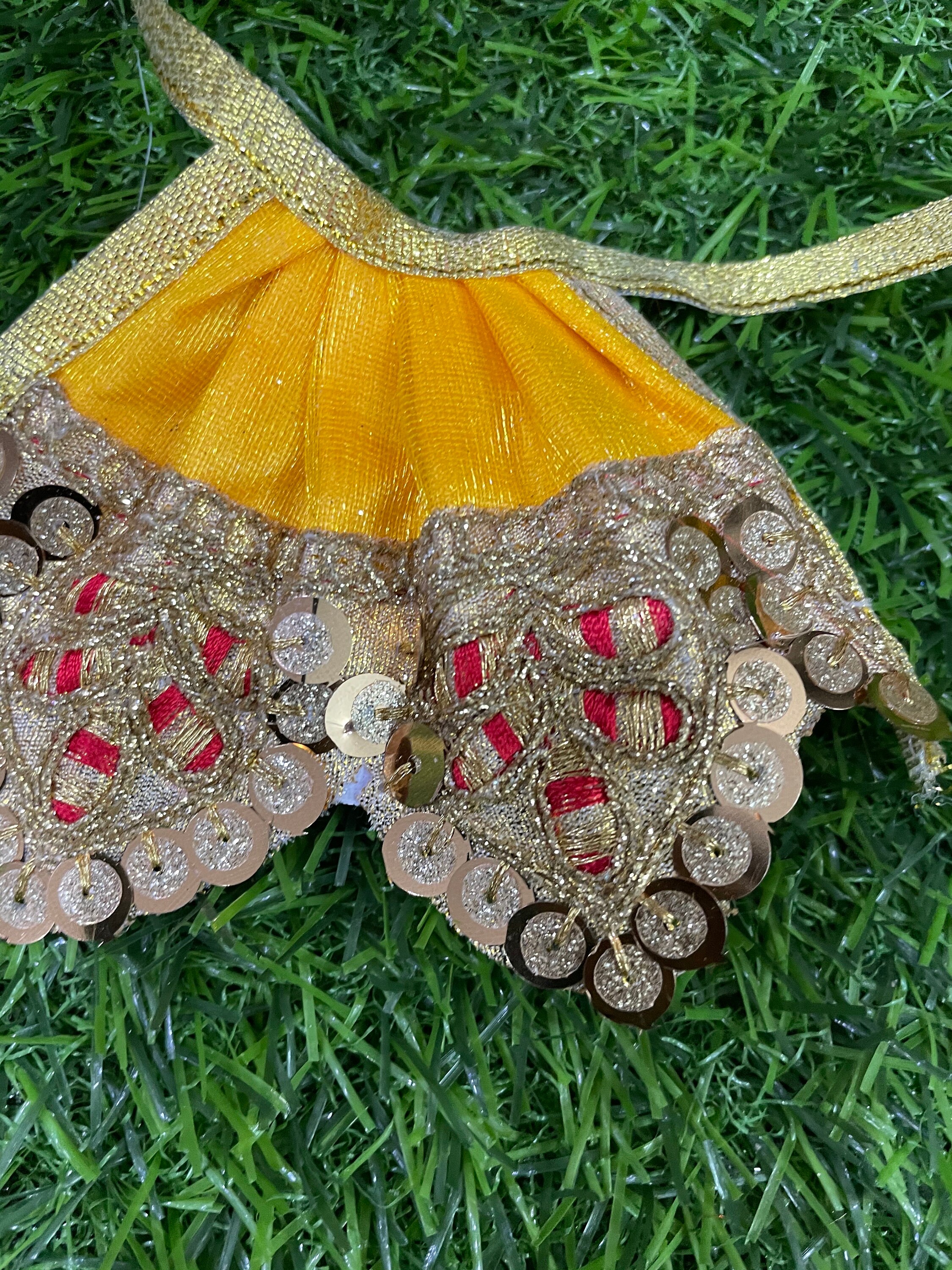 Amazing Ganesh Ji Radha Rani and Mata Rani Lehenga Patka / - Etsy