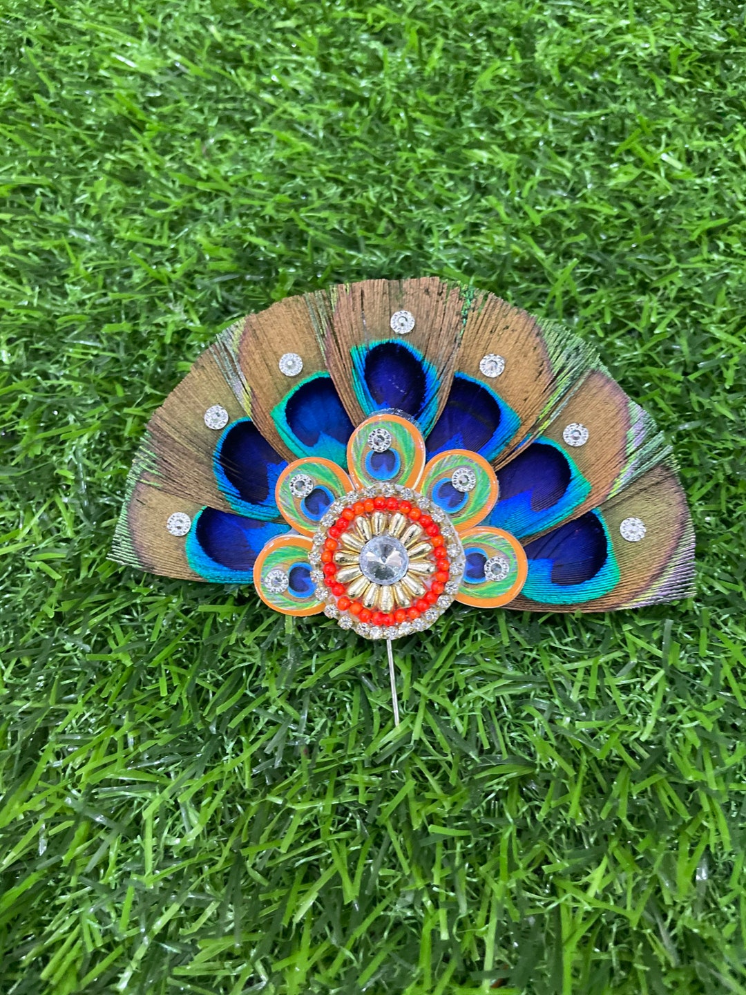 Elegant Krishna Kalangi in Morpankh / Laddu Gopal Statue Pin for Size 3 ...