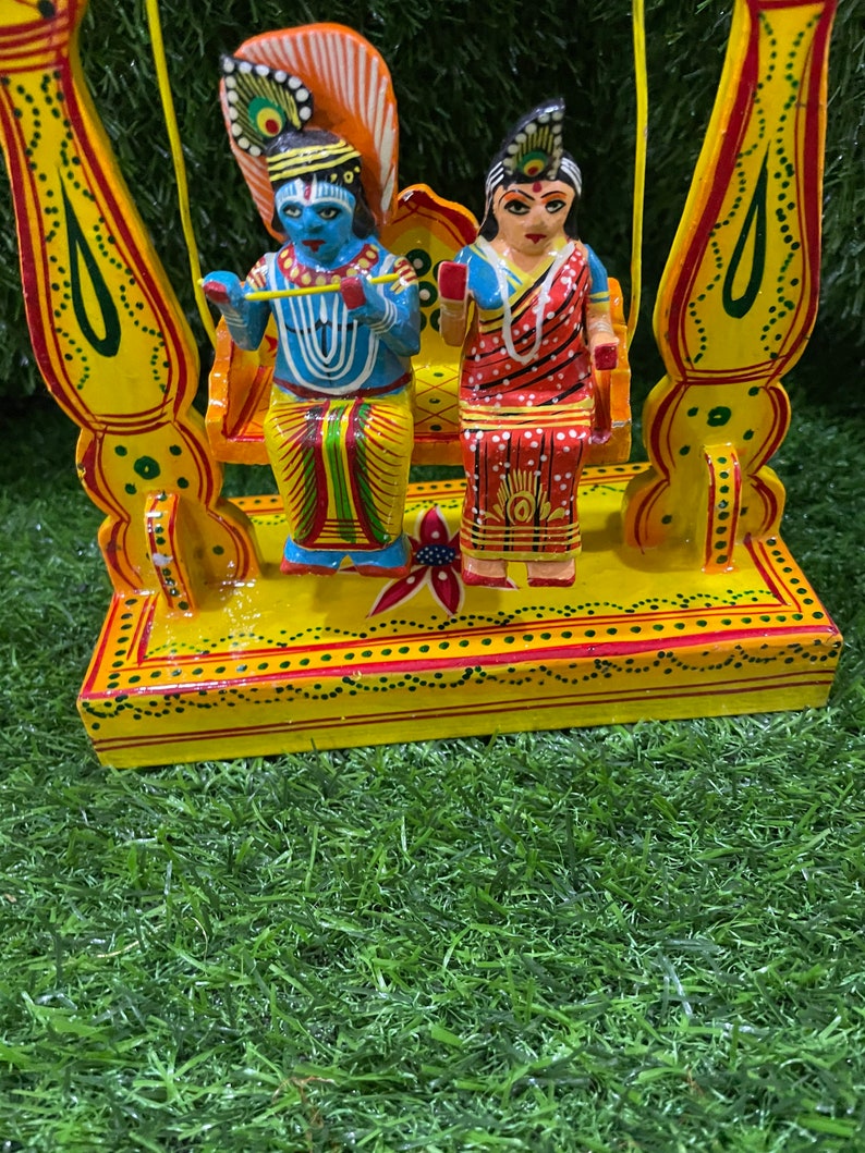 Wooden Jhanki of Radha Krishna Jhula / Home Decor / Temple - Etsy