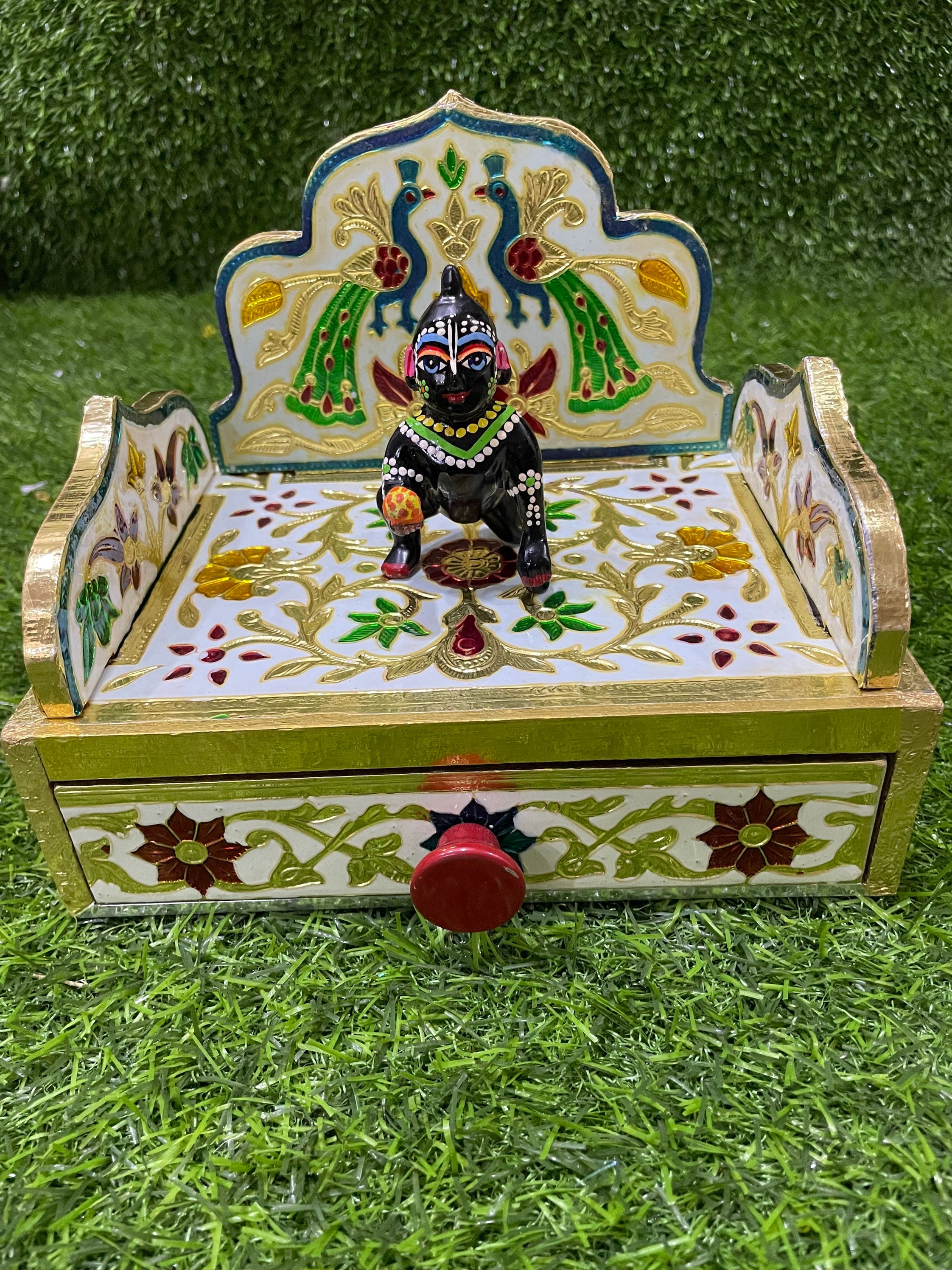 Laddu Gopal Singahasan With Minakari Work / Home Decor / Throne Sofa ...