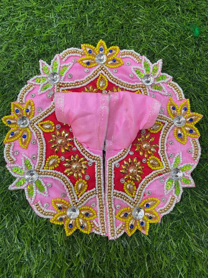Designer Pink and Yellow Krishna Dress / Available for Size 0 , 1 , 2 ...
