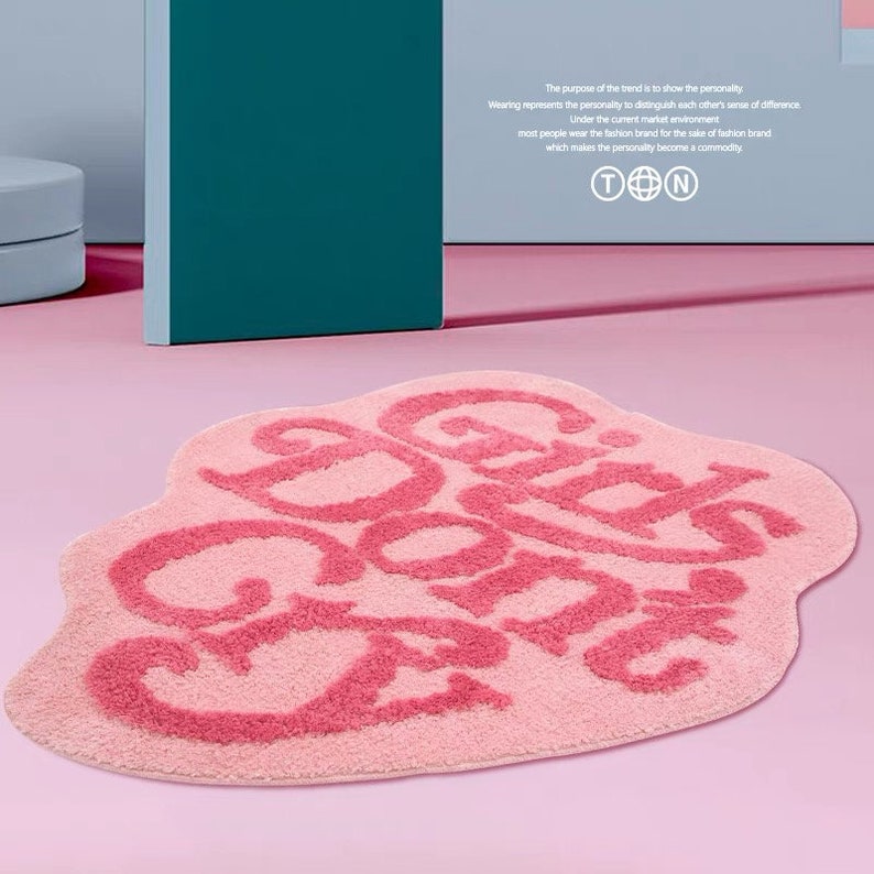 Girls Don't Cry Rugs Pink Mirror Rugs Irregular Rugs - Etsy