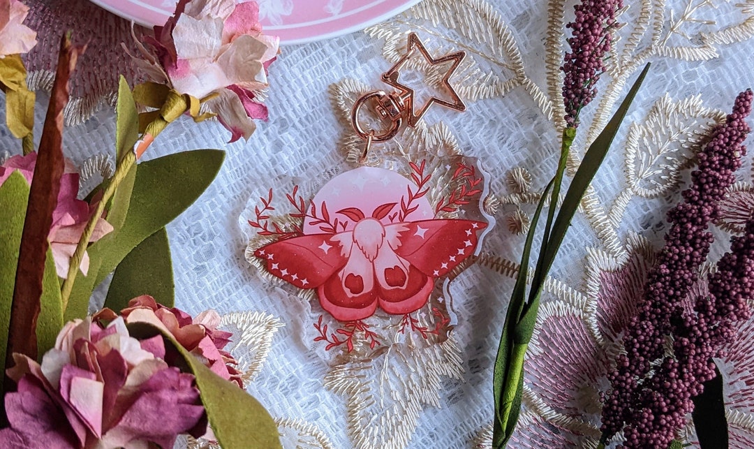 Lunar Flight Moth Keychain - Etsy
