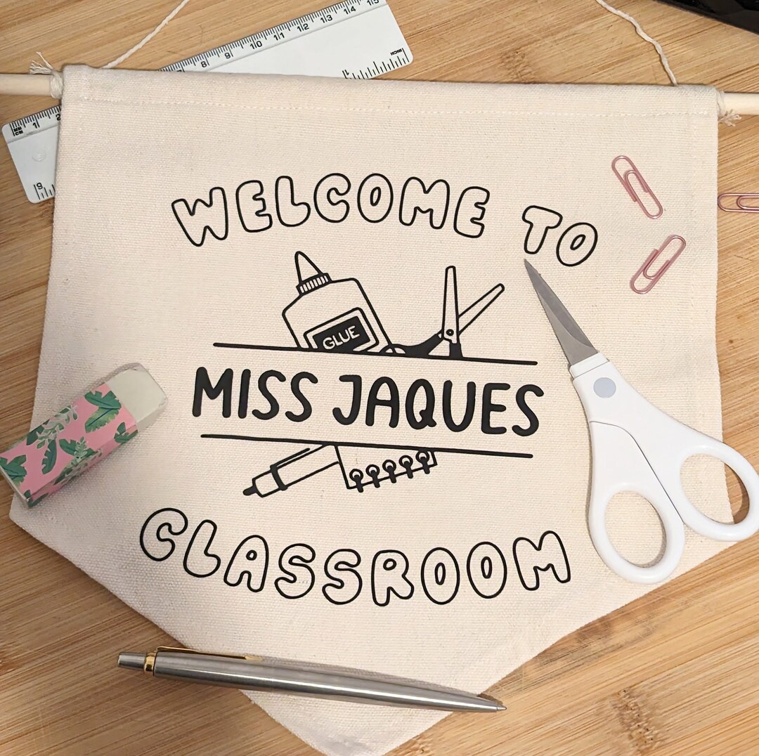 Personalised Teacher Class Room Flag, Teacher Gift, Personalised ...