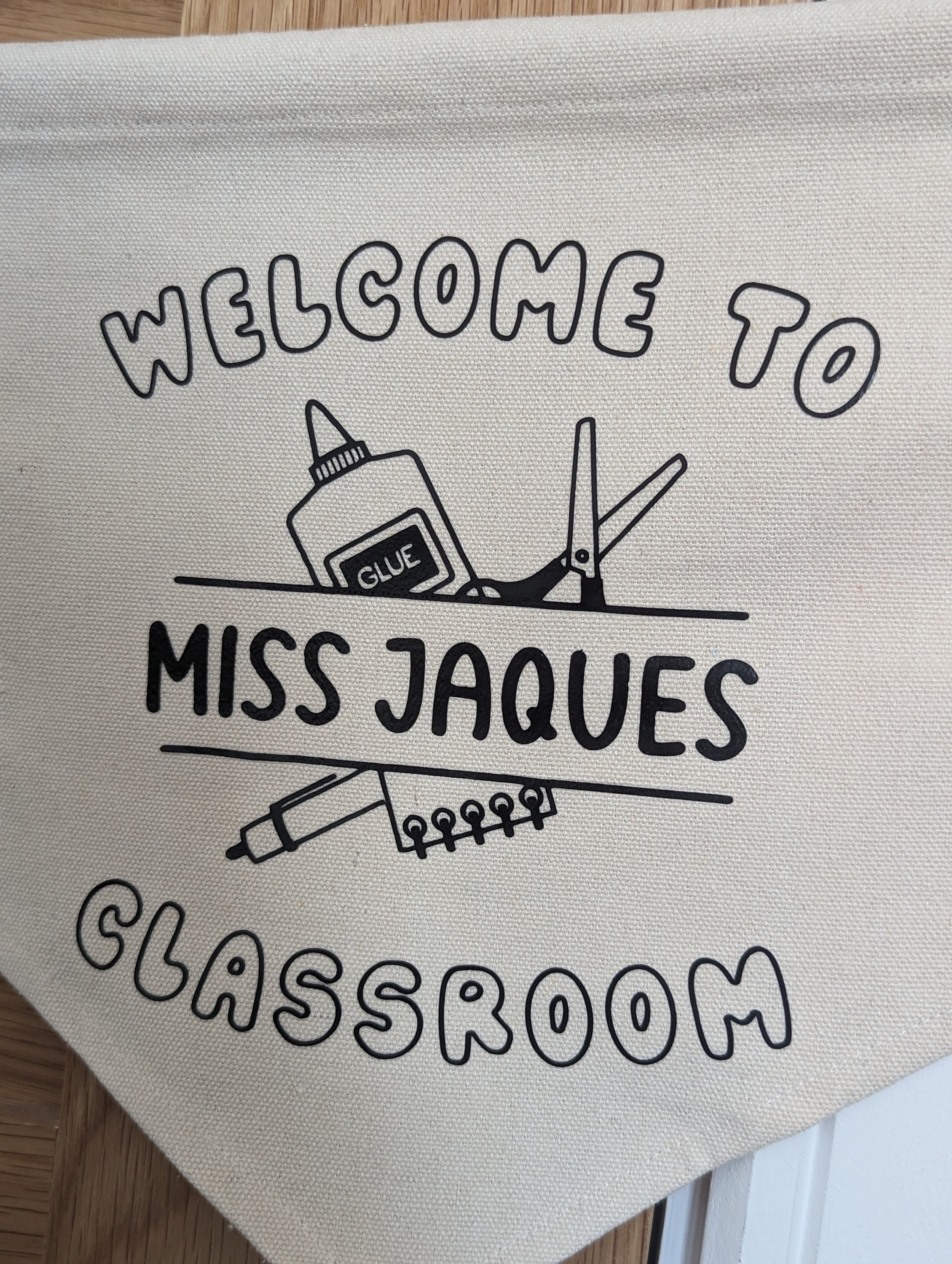 Personalised Teacher Class Room Flag, Teacher Gift, Personalised ...